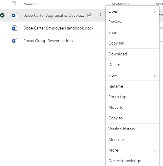 Creating a Policy Acknowledgement