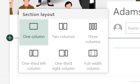 Adding or Removing Sections and Columns on a Page