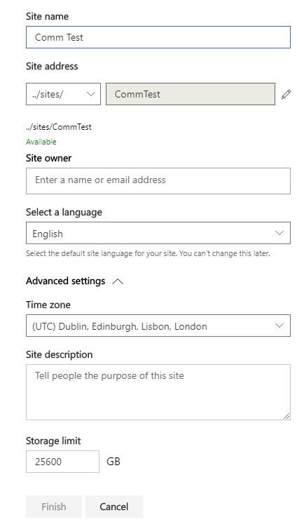Creating Communication Sites