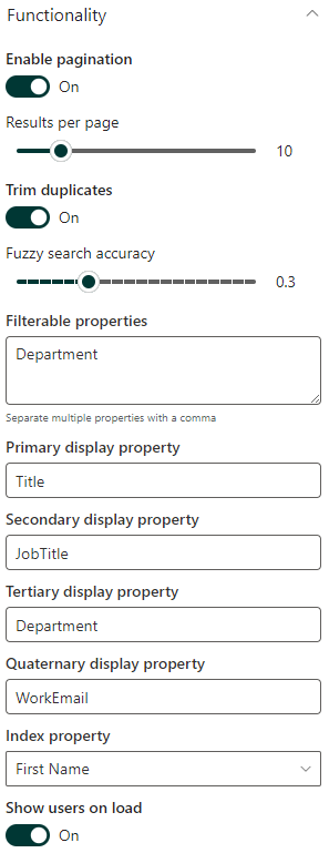 How to configure the People Directory webpart