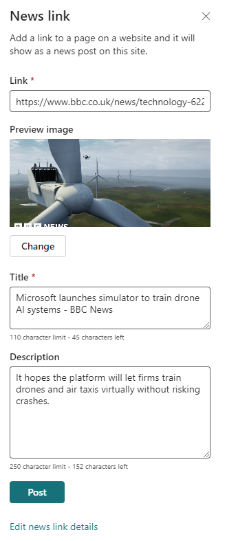 The difference between News Posts and News Links